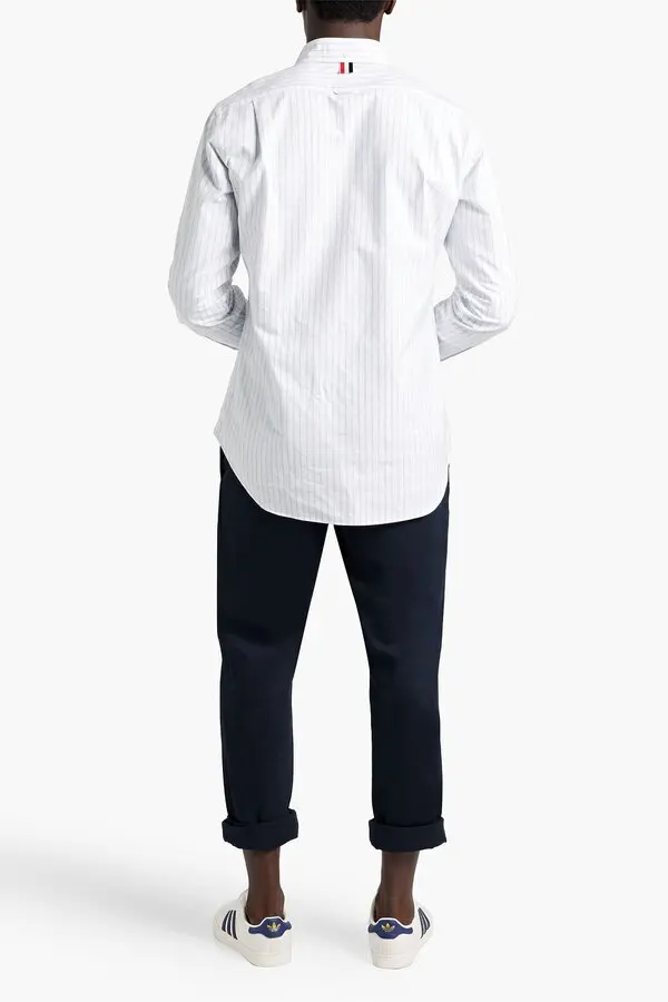 Thom Browne Striped Cotton Oxford Shirt - White