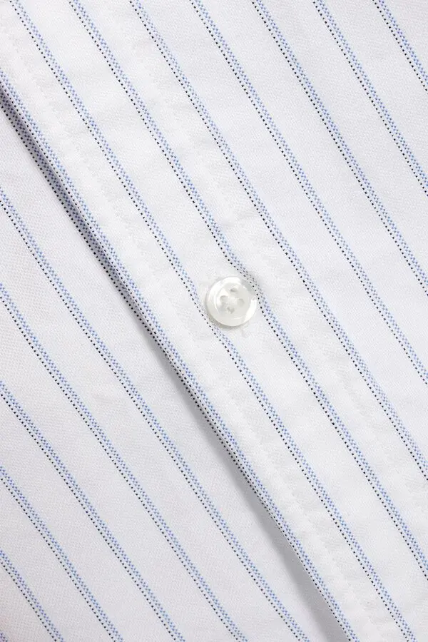 Thom Browne Striped Cotton Oxford Shirt - White