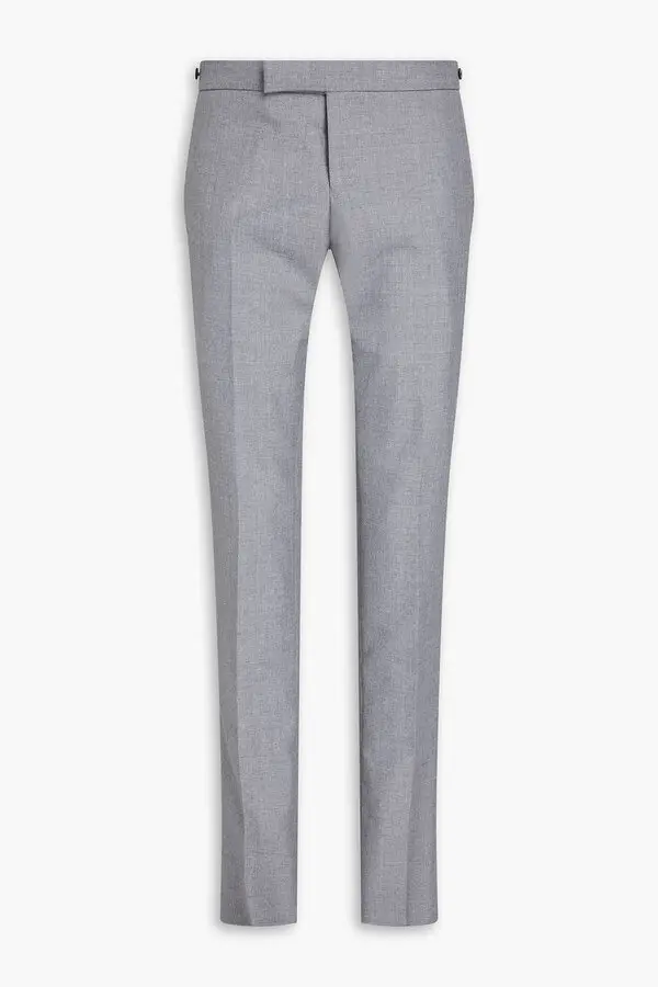 Thom Browne Slim-fit Striped Wool-blend Trousers - Gray