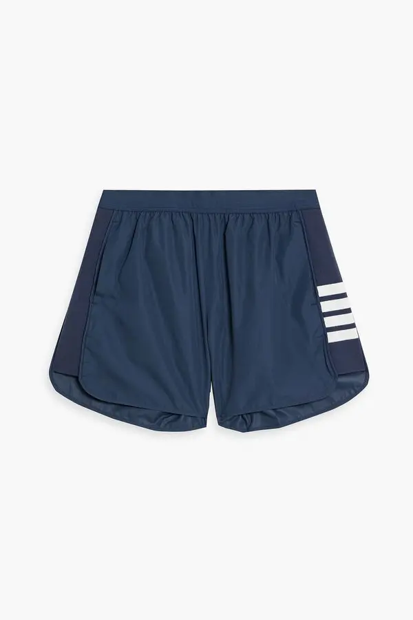 Thom Browne Striped Shell And Stretch-knit Shorts