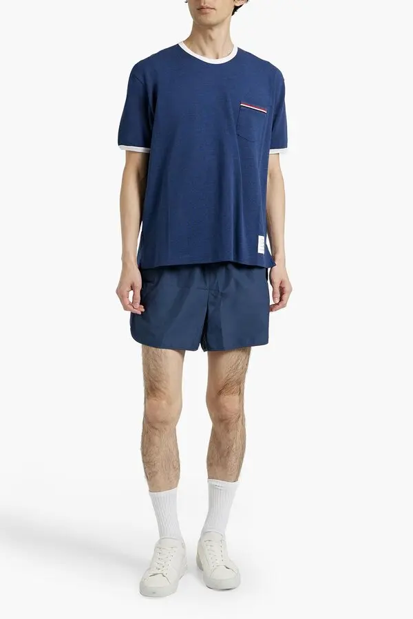 Thom Browne Striped Shell And Stretch-knit Shorts