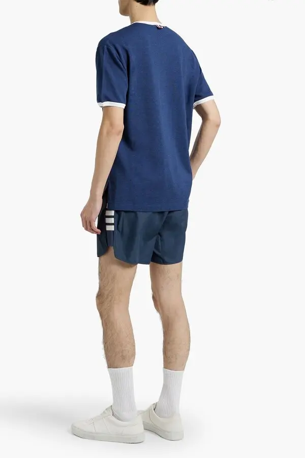 Thom Browne Striped Shell And Stretch-knit Shorts