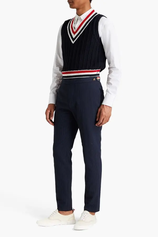 Thom Browne Striped Wool Seersucker Trousers
