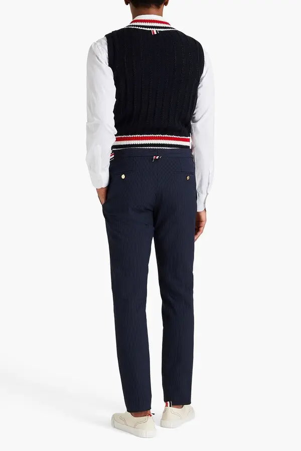 Thom Browne Striped Wool Seersucker Trousers
