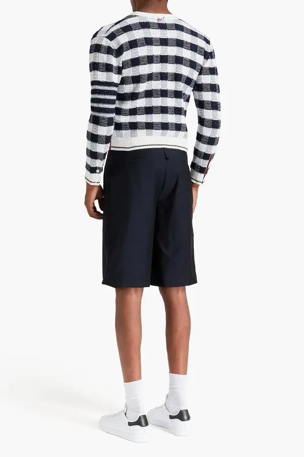 Thom Browne Checked Jacquard-knit Cotton-blend Cardigan