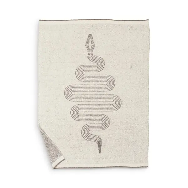 Barefoot Dreams Cozychic Snake Throw - Cream/nickel