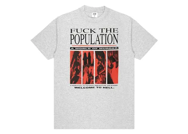 FTP World Of Murder Tee Shirt - Heather Grey