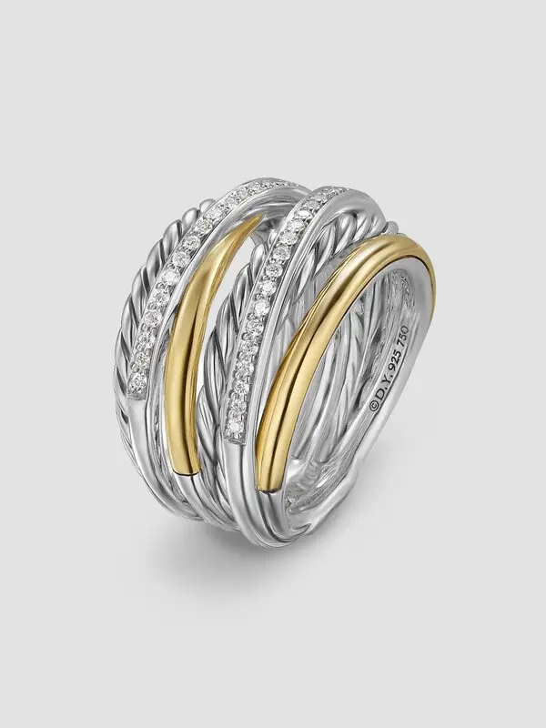 David Yurman Crossover Seven Row Ring In Sterling Silver