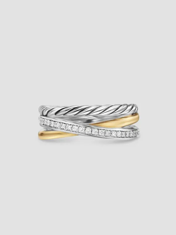 David Yurman Crossover Three Row Ring In Sterling Silver