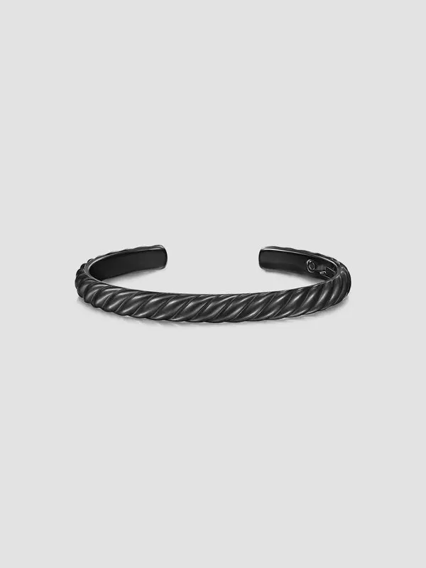 David Yurman Sculpted Cable Cuff Bracelet In Titanium, 7mm