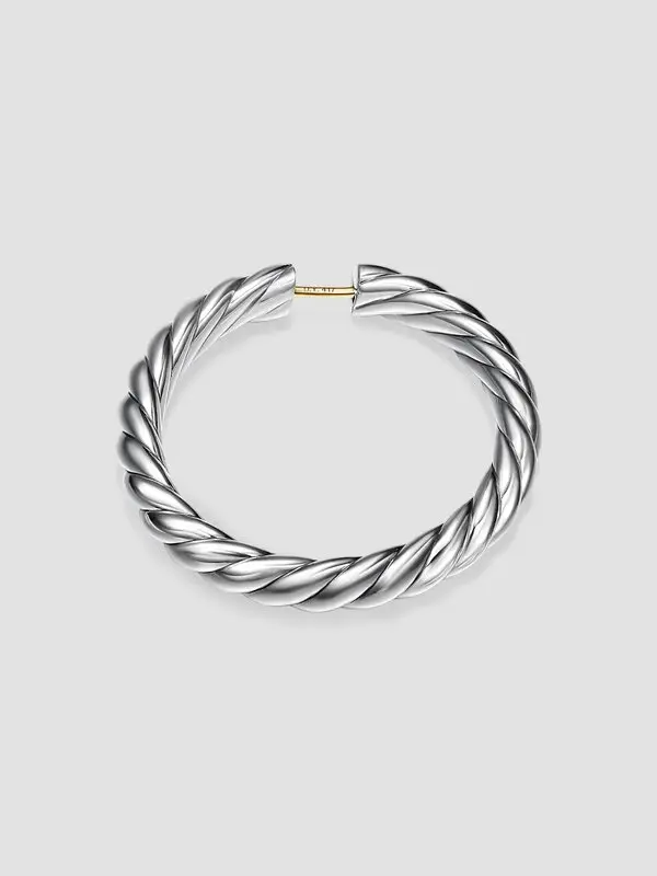 David Yurman Sculpted Cable Hoop Earrings In Sterling 38mm