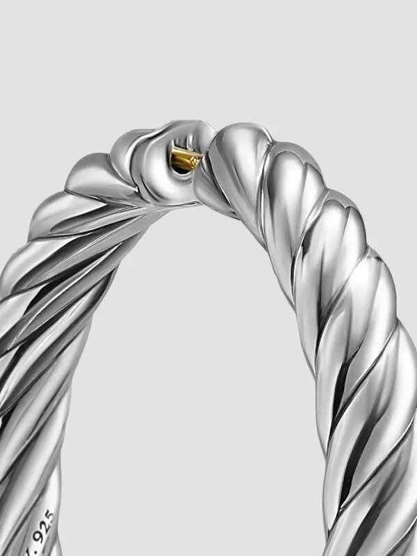 David Yurman Sculpted Cable Hoop Earrings In Sterling 38mm