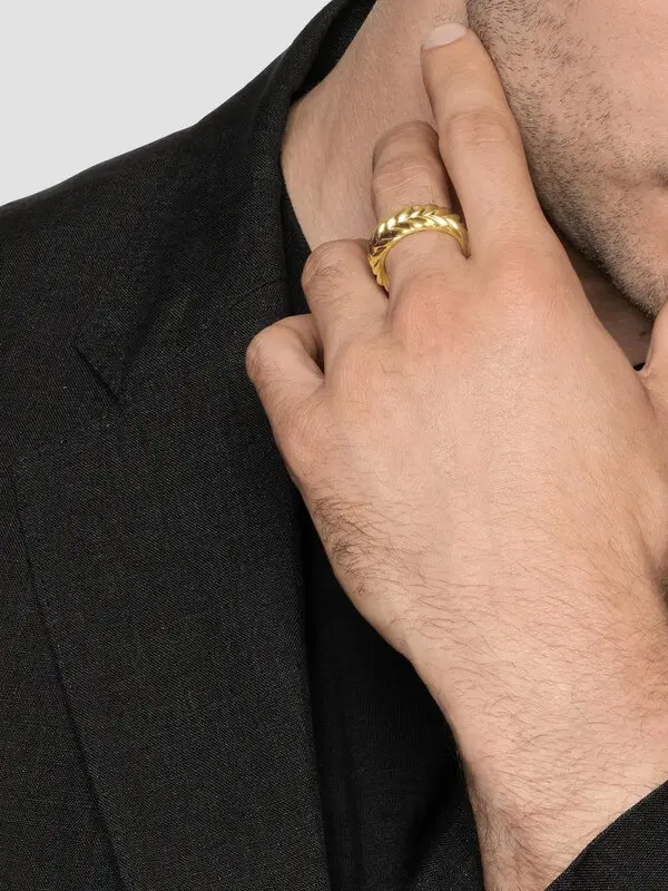 David Yurman Chevron Band Ring In 18k Yellow 9mm