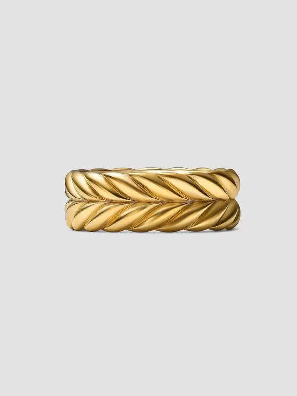 David Yurman Chevron Band Ring In 18k Yellow 9mm
