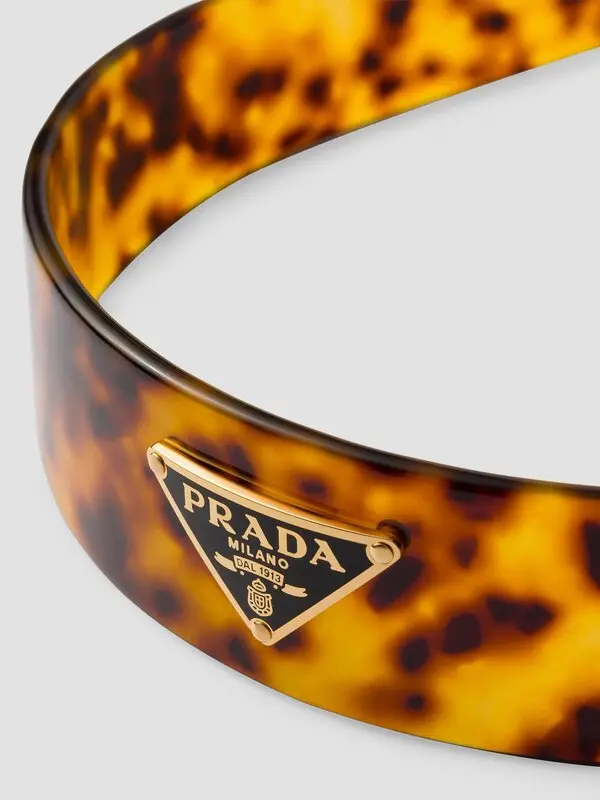 Prada Headband With Triangle Logo