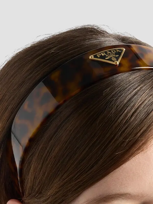 Prada Headband With Triangle Logo
