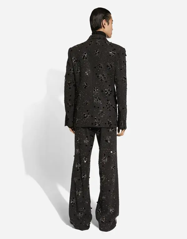 Dolce & Gabbana Embroidered Wool-blend Pants
