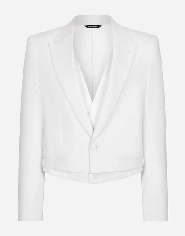 Dolce & Gabbana Single-breasted Sicilia-fit Jacket With Faux Vest - White