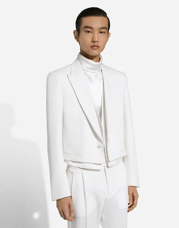 Dolce & Gabbana Single-breasted Sicilia-fit Jacket With Faux Vest - White