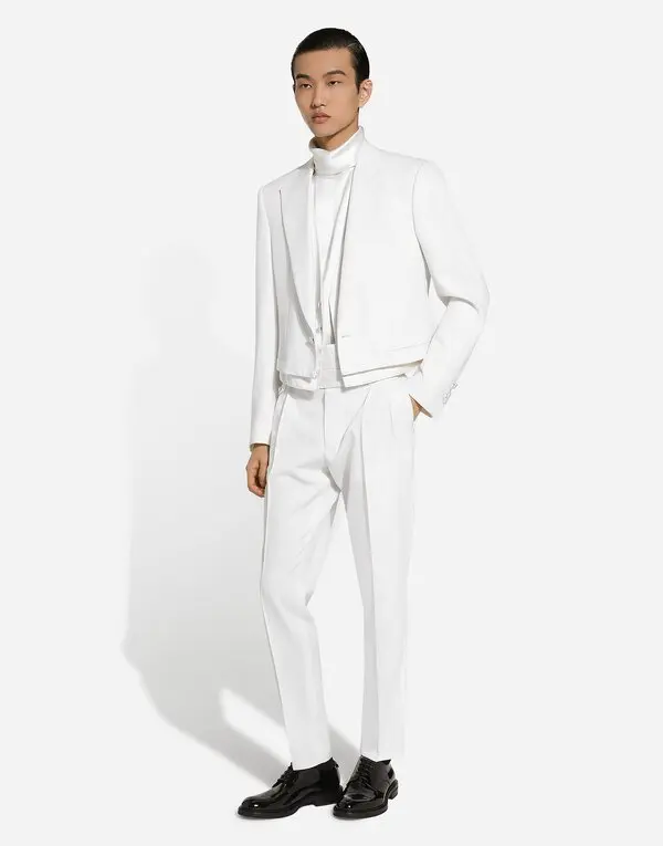 Dolce & Gabbana Single-breasted Sicilia-fit Jacket With Faux Vest - White