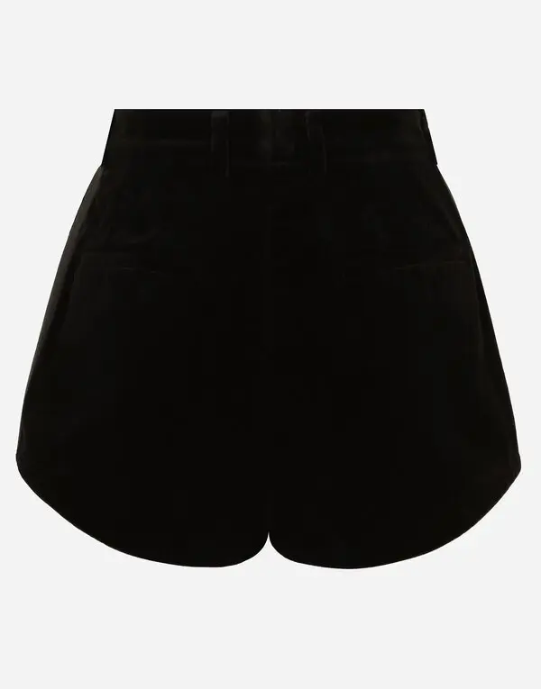 Dolce & Gabbana Velvet High-waisted Tuxedo Panties