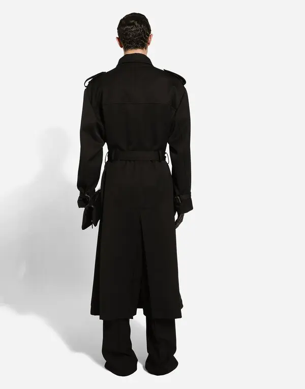 Dolce & Gabbana Double-breasted Wool Gabardine Trench Coat