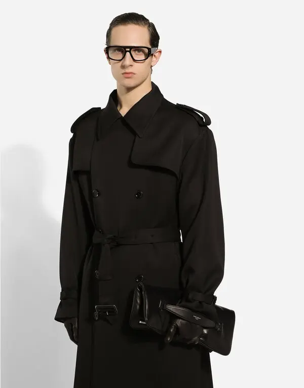 Dolce & Gabbana Double-breasted Wool Gabardine Trench Coat