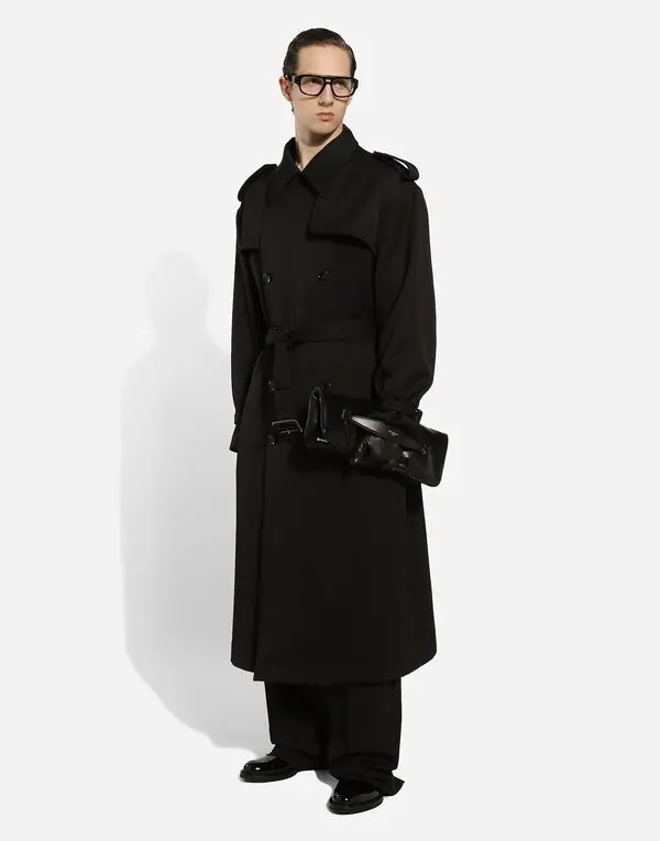 Dolce & Gabbana Double-breasted Wool Gabardine Trench Coat