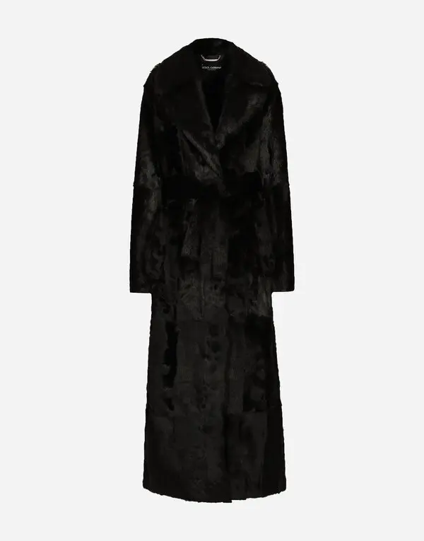 Dolce & Gabbana Goatskin Belted Coat
