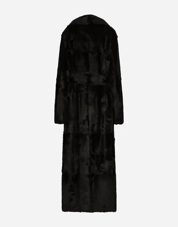 Dolce & Gabbana Goatskin Belted Coat