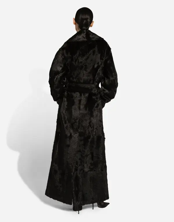 Dolce & Gabbana Goatskin Belted Coat