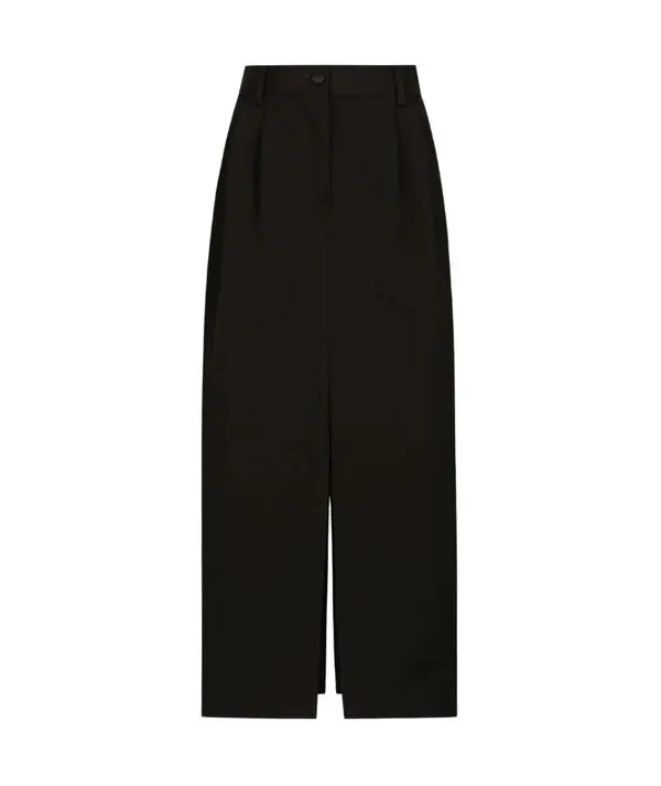 Dolce & Gabbana Wool Gabardine Calf-length Tuxedo Pencil Skirt