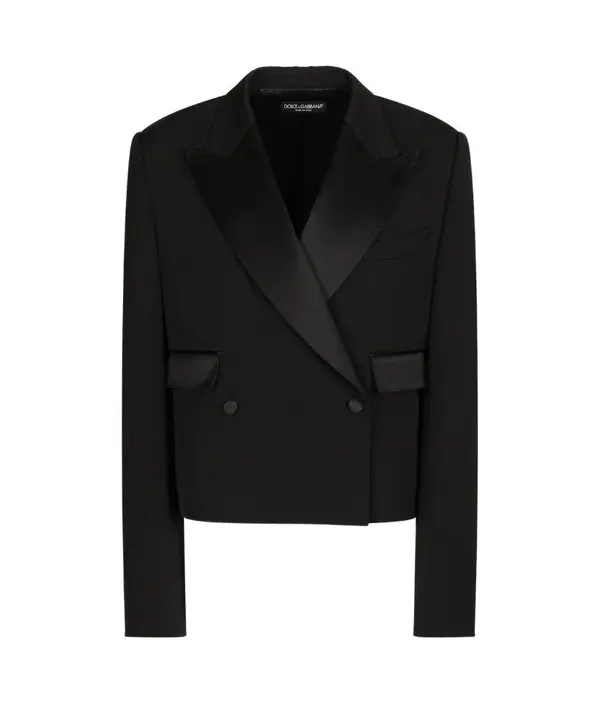 Dolce & Gabbana Short Double-breasted Wool Gabardine Tuxedo Jacket