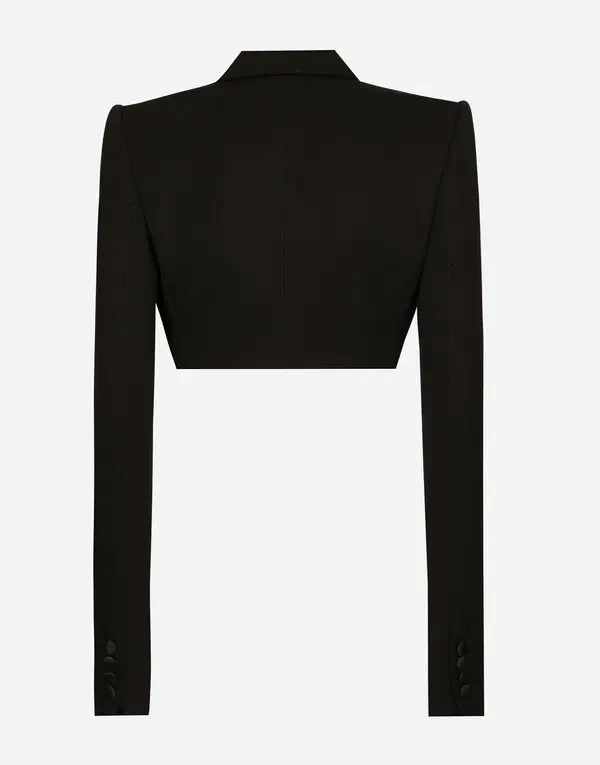 Dolce & Gabbana Single-breasted Wool Gabardine Spencer Tuxedo Jacket