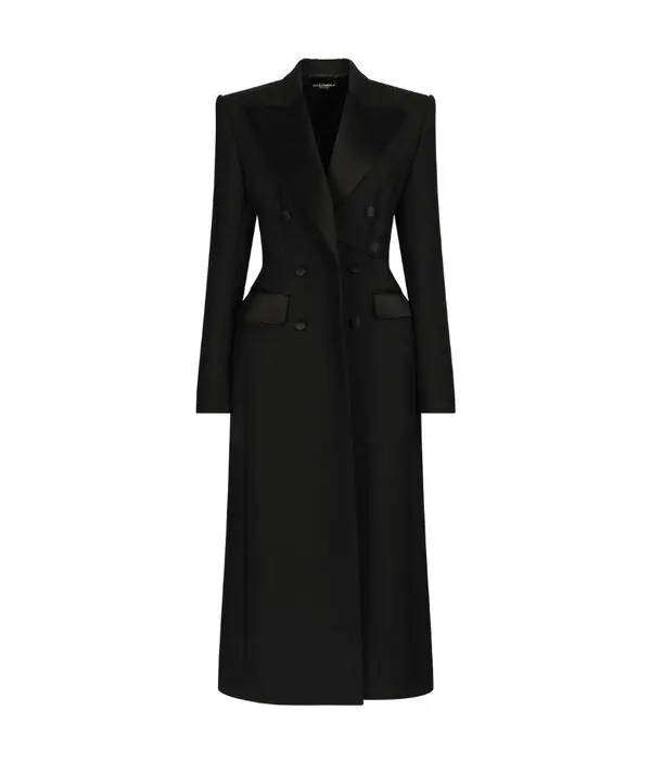 Dolce & Gabbana Double-breasted Wool Gabardine Tuxedo Coat With Padded Hips