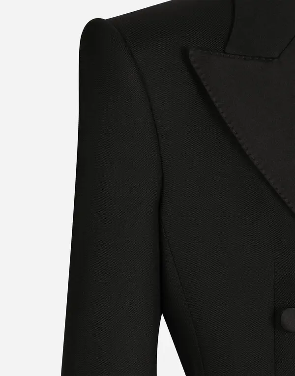 Dolce & Gabbana Double-breasted Wool Gabardine Tuxedo Coat With Padded Hips