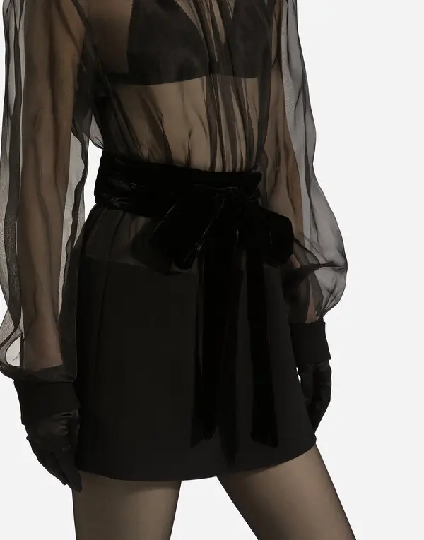 Dolce & Gabbana Short Wool Crepe And Organza Dress