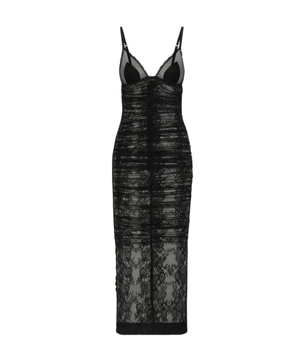 Dolce & Gabbana Calf-length Stretch Chantilly Lace Slip Dress