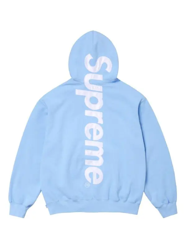 Supreme Satin-appliqué Light Hoodie - Blue