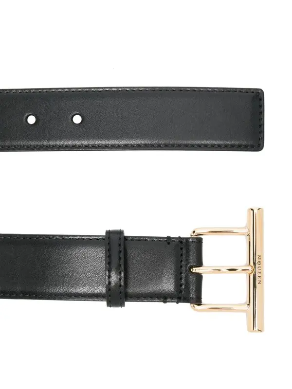 Alexander McQueen Leather Belt - Black