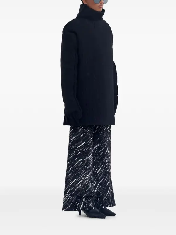 Marni Printed Wide-leg Trousers - Black