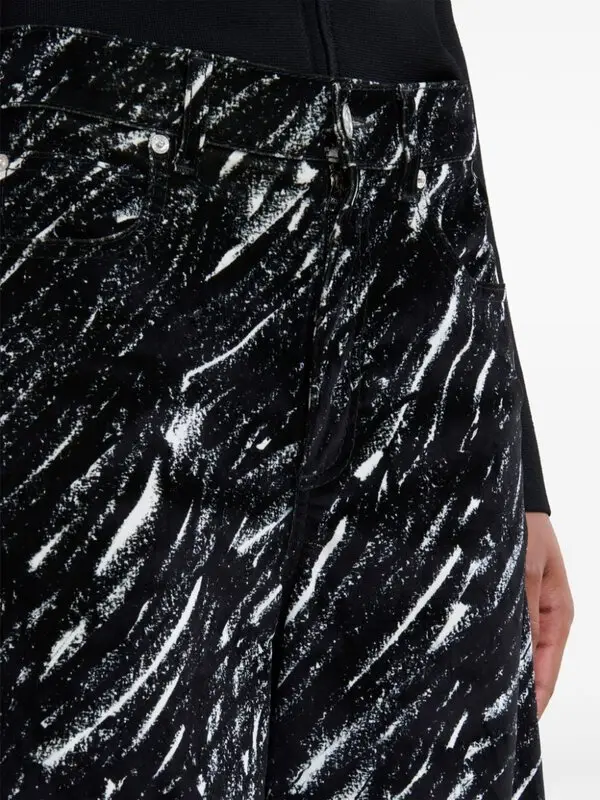 Marni Printed Wide-leg Trousers - Black