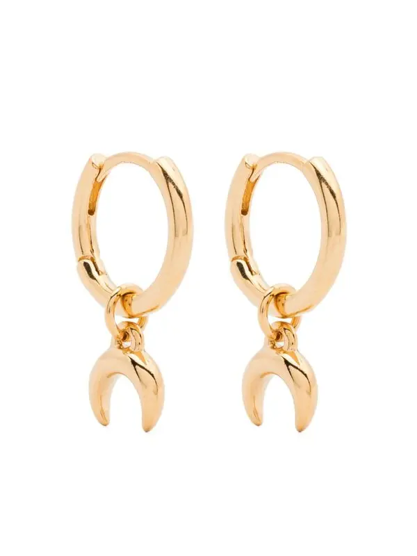 MARINE SERRE Crescent-moon Hoop Earrings - Gold