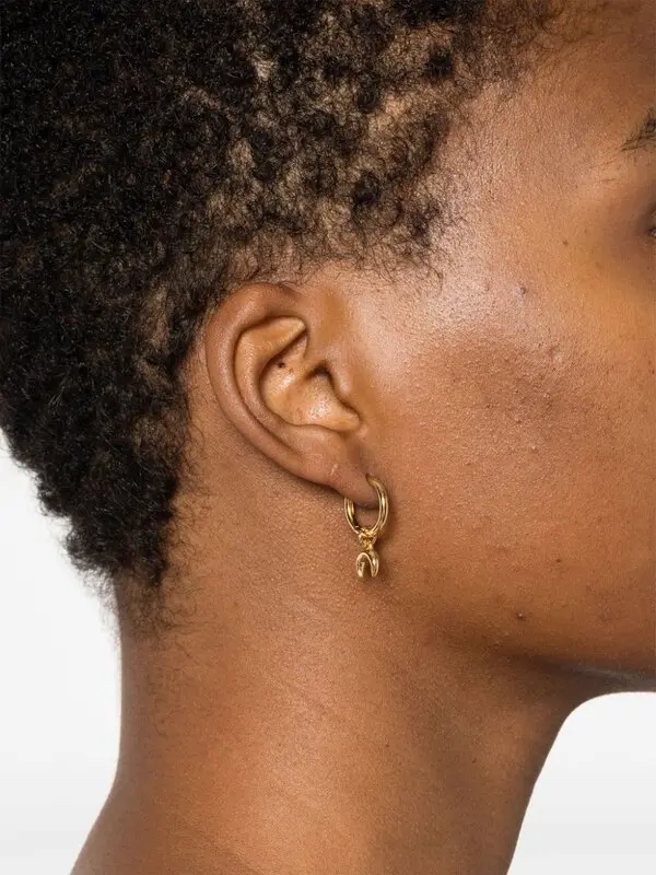 MARINE SERRE Crescent-moon Hoop Earrings