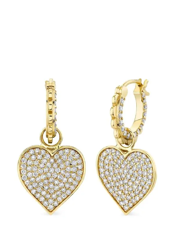 SYDNEY EVAN 14kt Yellow Diamond Heart Earrings - Gold