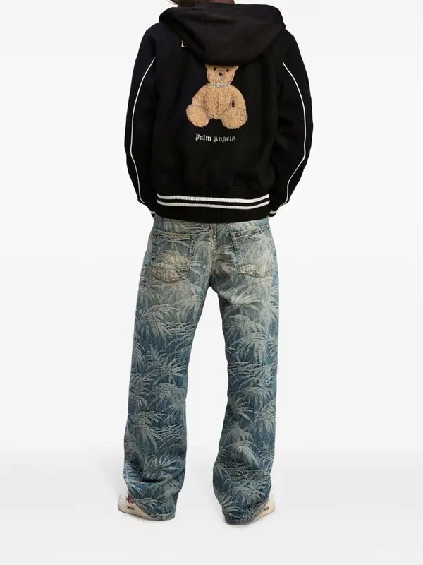 Palm Angels Bear Appliqué Hooded Jacket