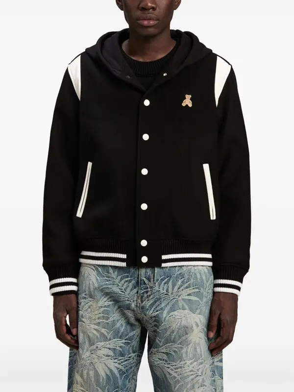 Palm Angels Bear Appliqué Hooded Jacket