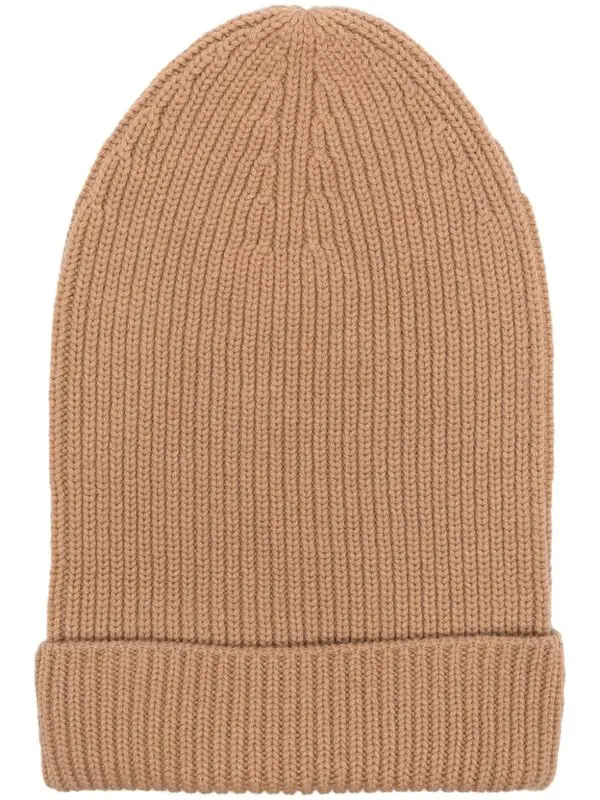 Fabiana Filippi Ribbed Beanie - Brown