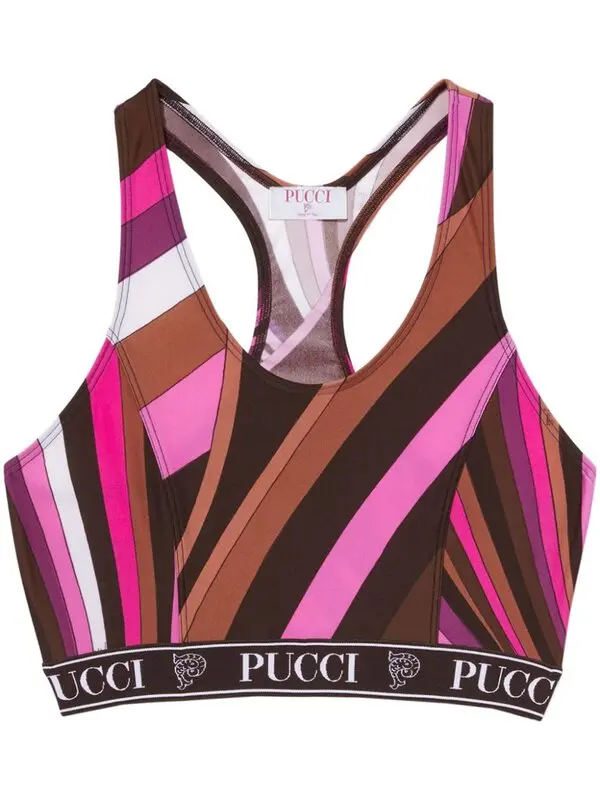 Emilio Pucci Abstract-print Crop Top - Pink