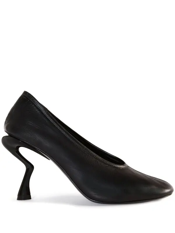 Emilio Pucci 80mm Round-toe Leather Pumps